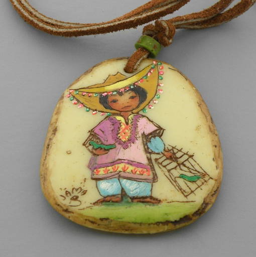 VINTAGE SOUTHWESTERN JAMA HAND PAINTED LEATHER NECKLACE (#0077) on Dec ...