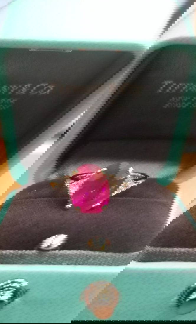 Vintage Tiffany & Co Platinum 18k Yellow Gold 3.90ct.natural Burma Ruby ...