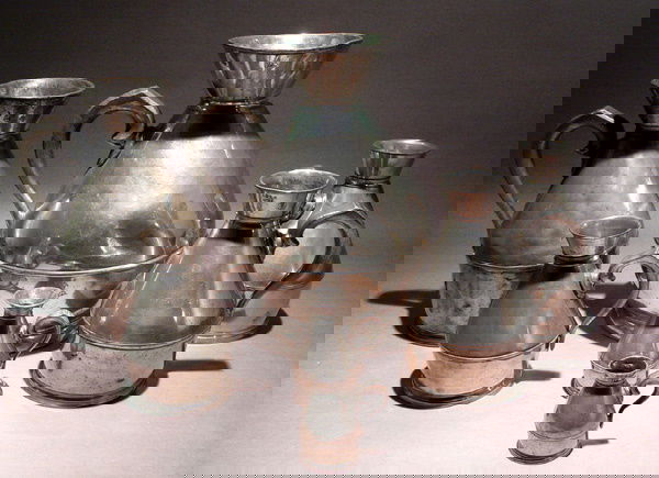 746: 19th C Irish Pewter Haystack Gallon Measure plus O