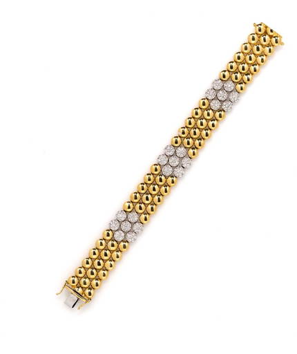 Yellow And White Gold With Diamonds Bracelet, Leva For