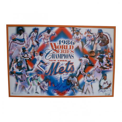 New York Mets 1986 World Champions Signed Artwork