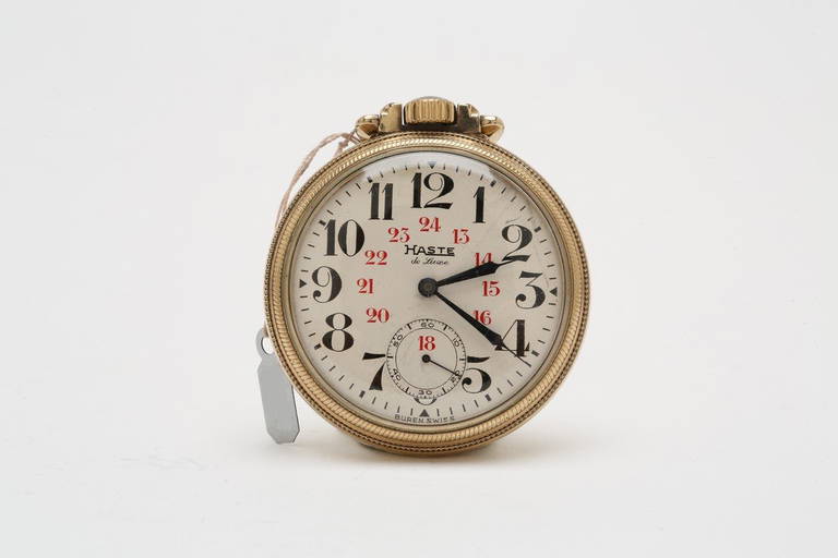 1940s Gold Filled Haste Railroad Pocket Watch