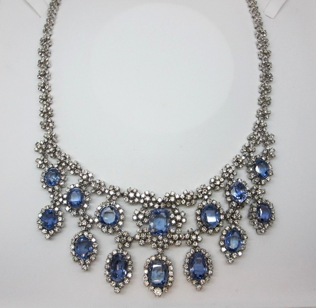 18K W/G SAPP/Diamond NECKLACE