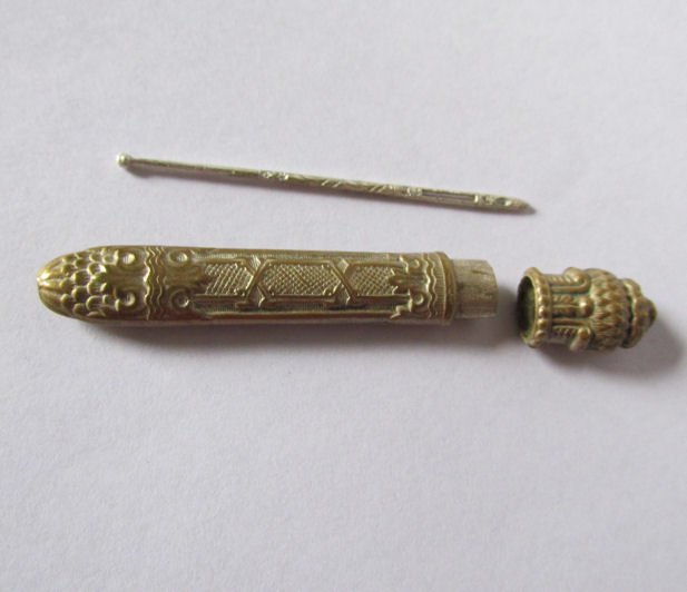 c1900 French Sewing, Lace Needle Case with Original