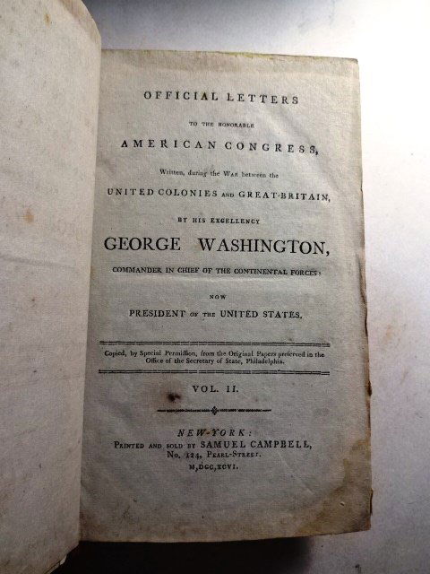 1796 Official Letters George Washington Revolutionary