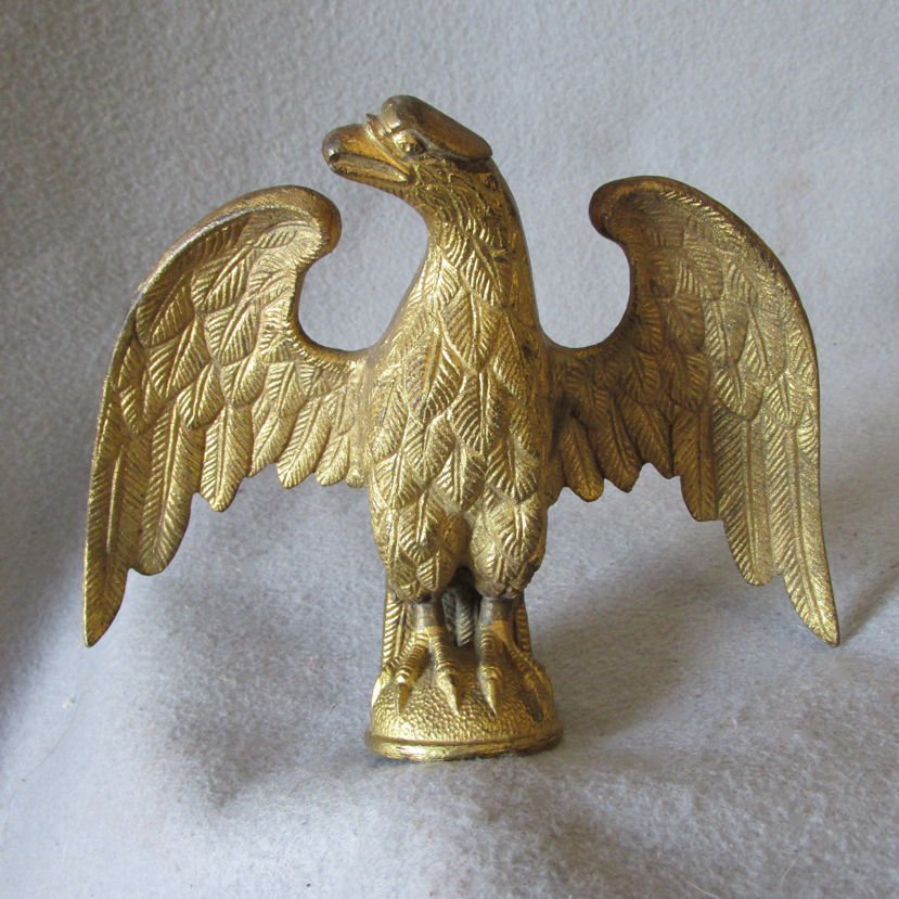 Antique Patriotic Bald Eagle Finial Original Gilt Gold