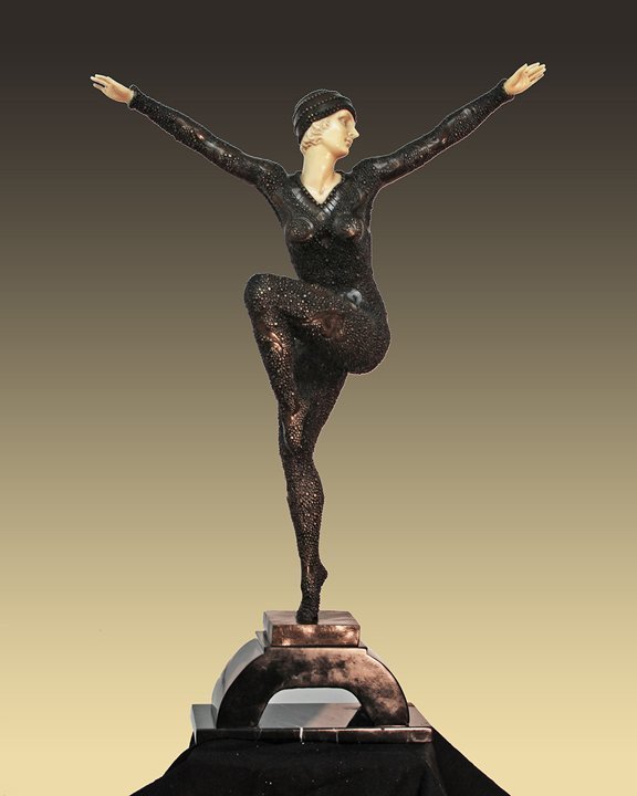 Chiparus Bronze Sculpture 28x19 Inches