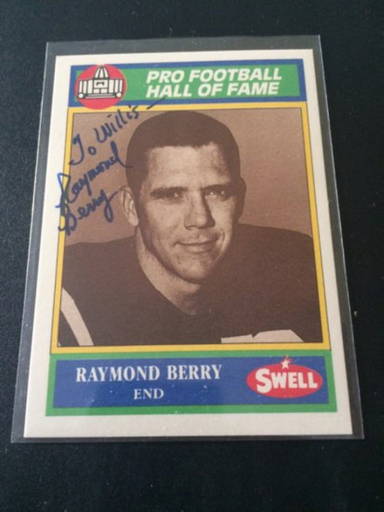 Hand Signed Raymond Barry Football Card