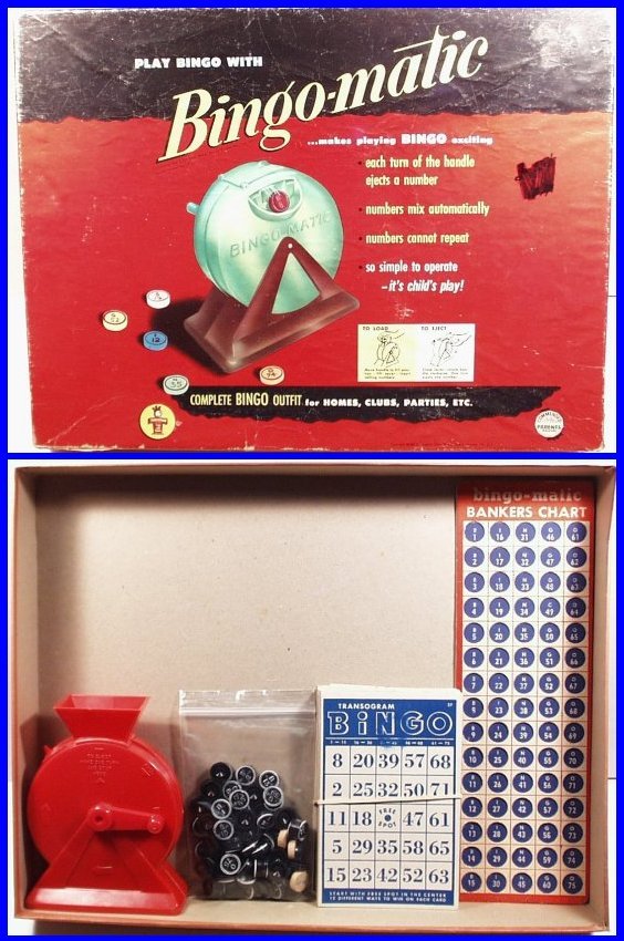 Vintage 1954 BINGO-MATIC Bingo Game Outfit by