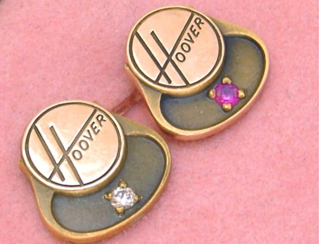 VINTAGE HOOVER VACUUM CO DIAMOND RUBY SERVICE PIN SET