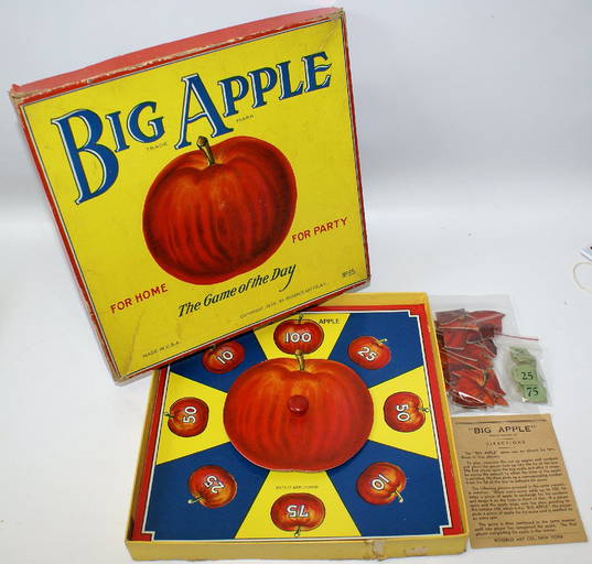 Vintage 1938 BIG APPLE Game by Rosebud Art Co., fun - May 29, 2016 ...