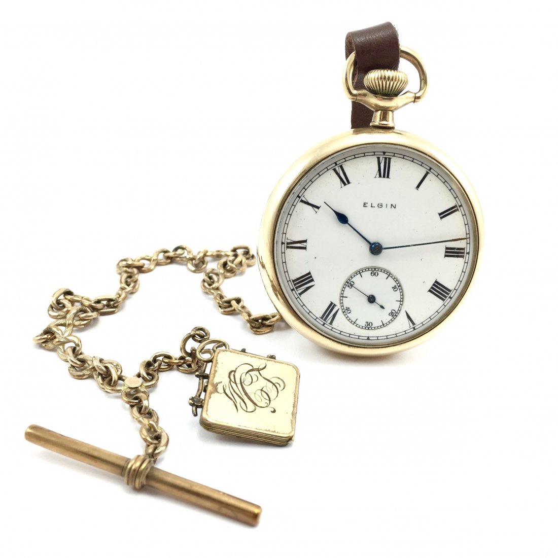 Vintage Elgin 15 Jewel Pocket Watch With Locket Fob.
