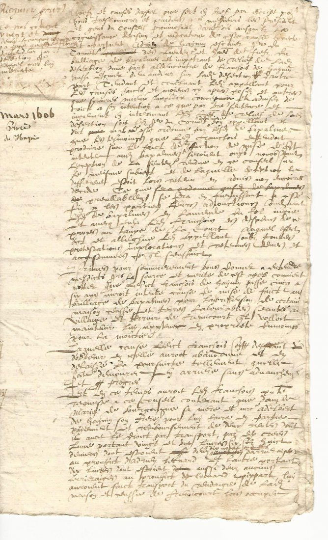 1606 French Manuscript Document