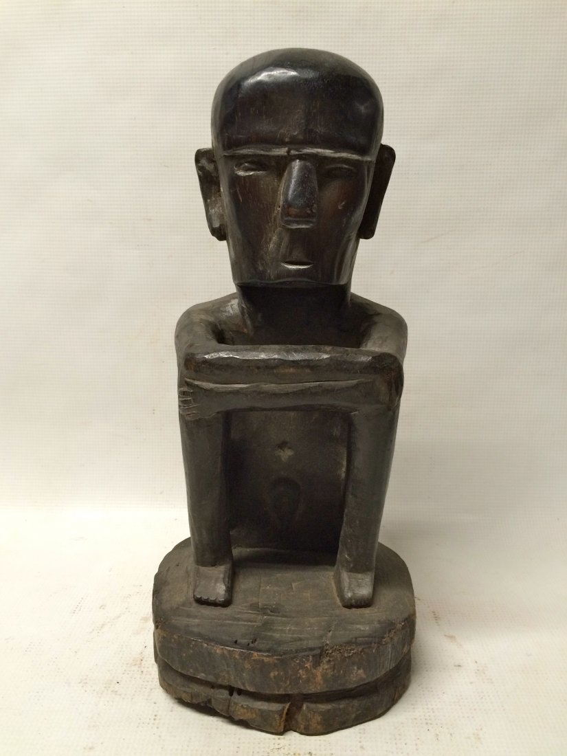 Sitting Carved Wood Bulul Statue