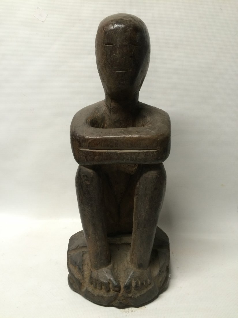 Sitting Carved Wood Bulul Statue