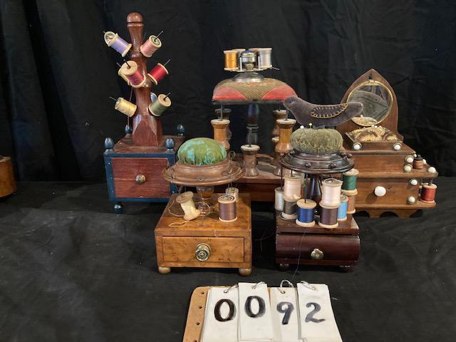 Six Antique Folk Art Sewing Thread Holders (#0092) on Apr 16, 2023 ...