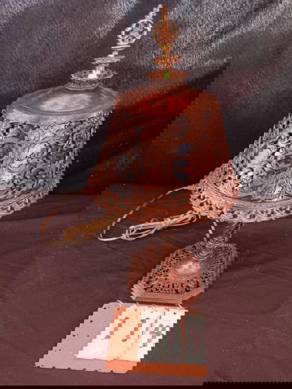 1920's Mica Shaded Filigree Boudoir Table Lamp Auction