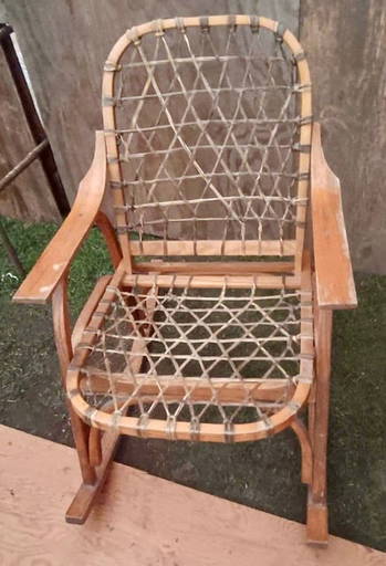 Adirondack Style Solid Oak Rocker