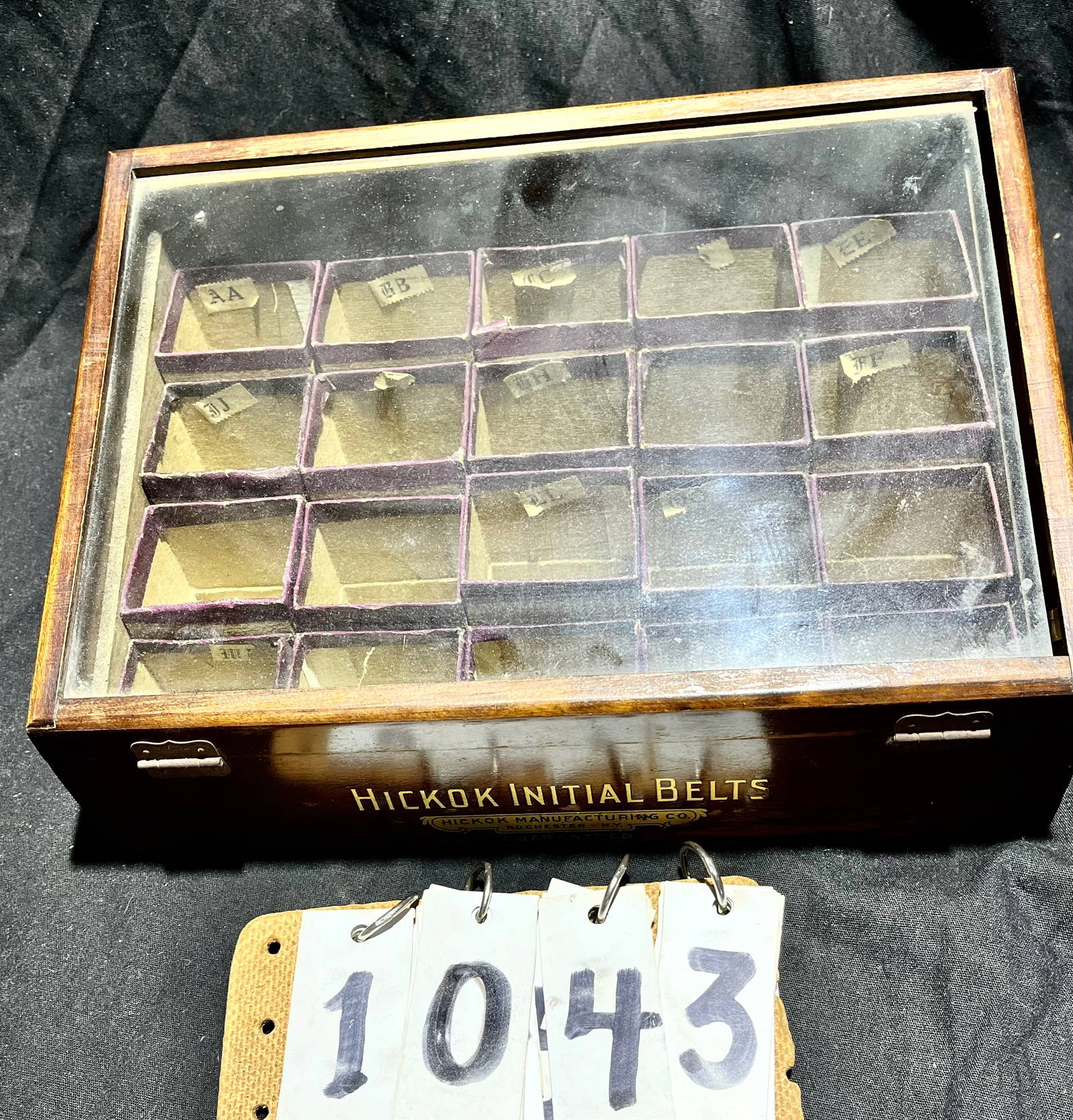 Hickok Initial Belts Dovetailed Tabletop Wood Display Case Auction