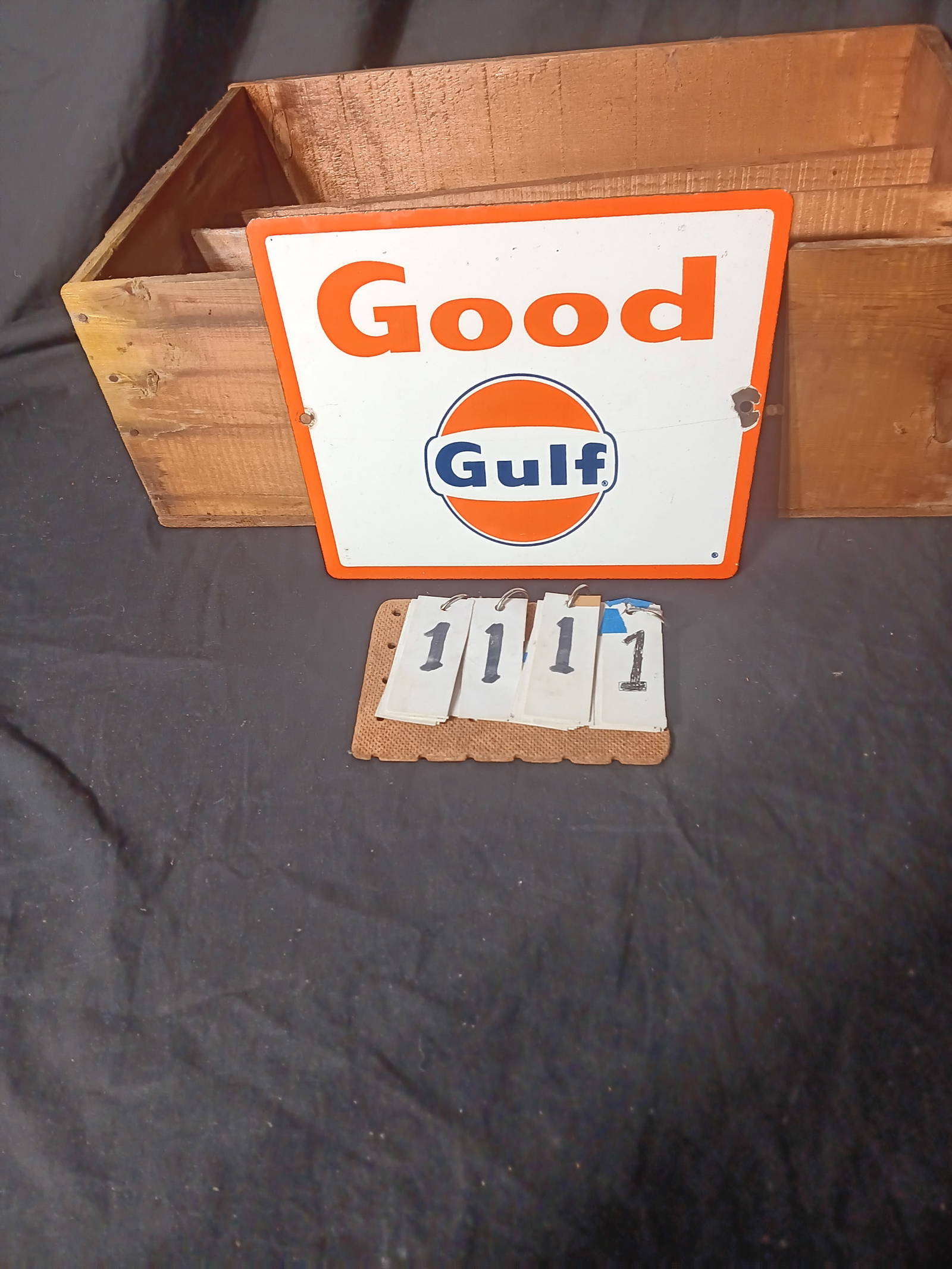 Two Antique Enamel Gulf Signs Auction