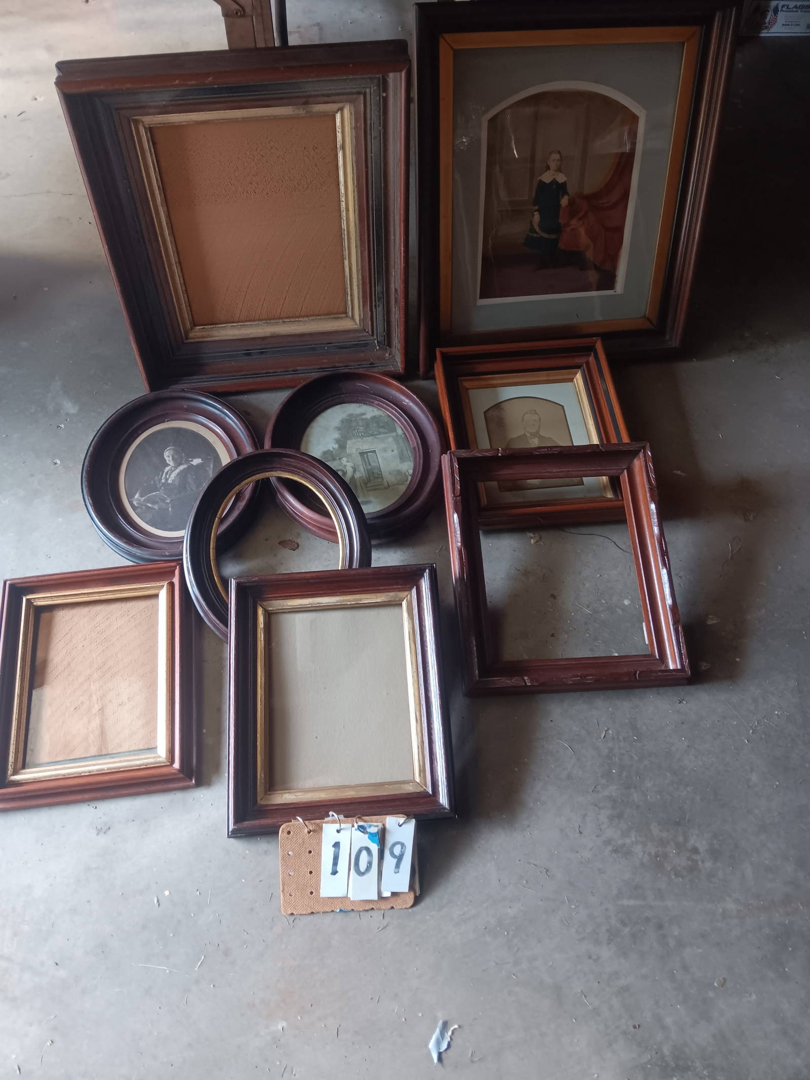 Nine American 1890s Solid Walnut Picture Frames Auction