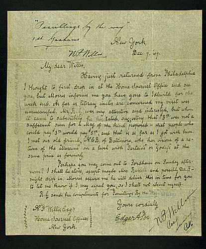 403: Joseph Cosey, forged Edgar Allan Poe letter Date:
