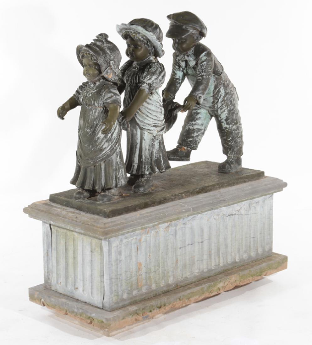 JIM DAVIDSON BRONZE GARDEN STATUE 3 CHILDREN