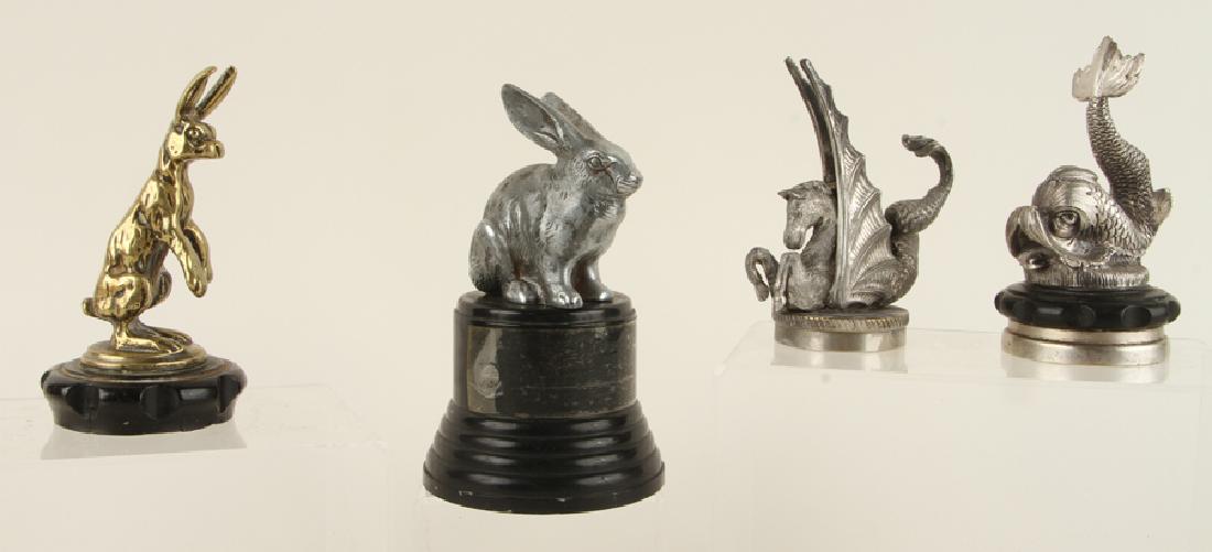 4 Art Deco Automobile Mascots Animal Theme