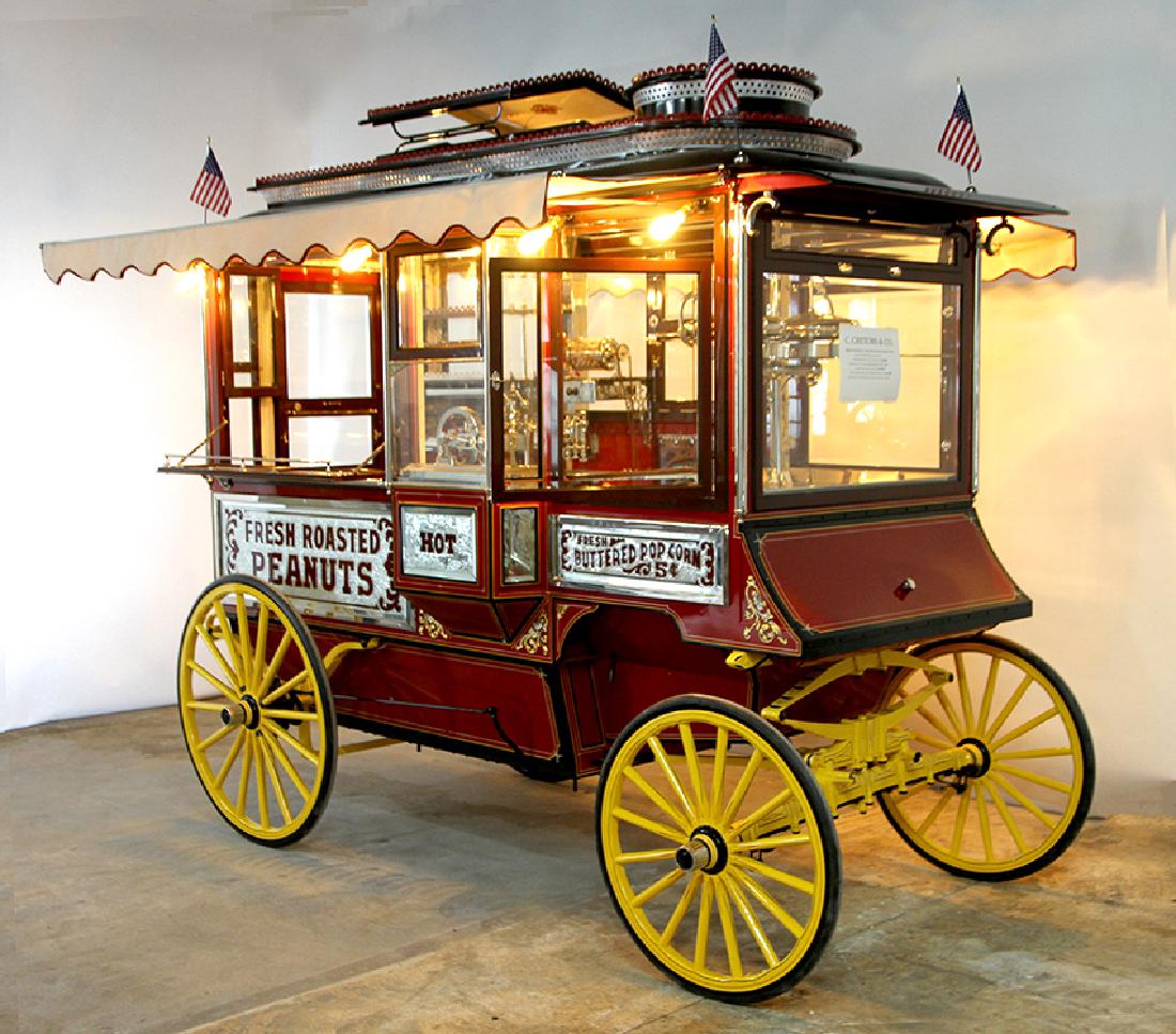 CRETORS MODEL C HORSE DRAWN POPCORN WAGON C. 1903