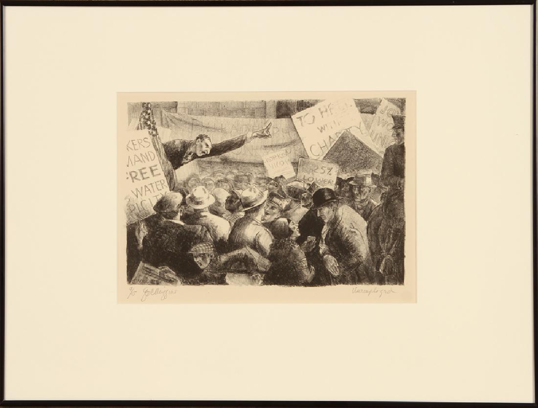 GEORGE WIGGINS "UNEMPLOYED" LITHOGRAPH SIGNED