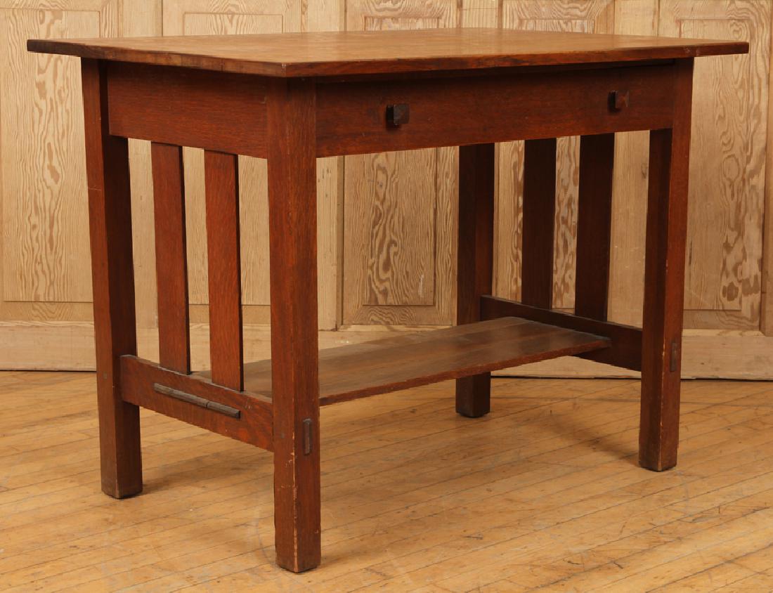 Stickley Bros. Oak Library Table Marked