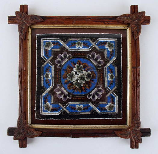 Beaded Panel In Victorian Wood Frame Circa 1920