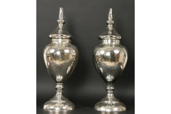 Pr Mercury Glass Apothecary Jars