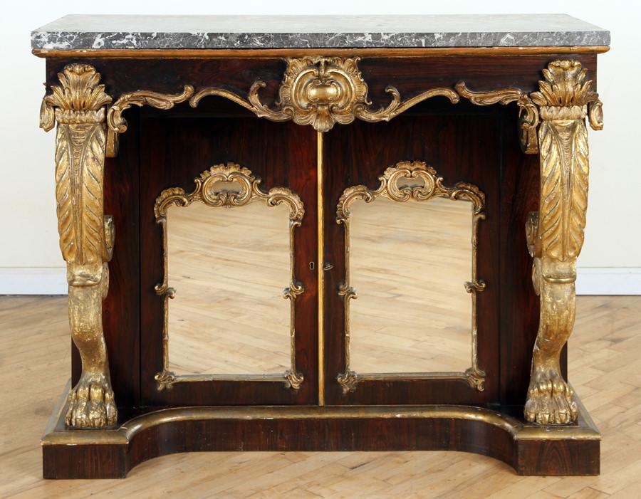 For Auction: ENGLISH ROSEWOOD 19TH C. REGENCY STYLE PIER TABLE (#2384 ...