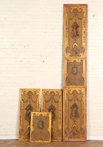 Two 2 Sided Paint Decorated Wood Panels