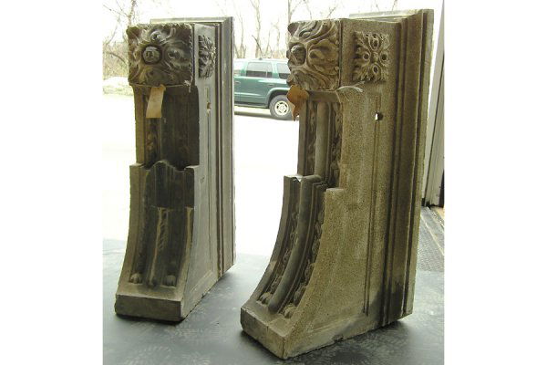 Pr Antique Cast Stone Corbels