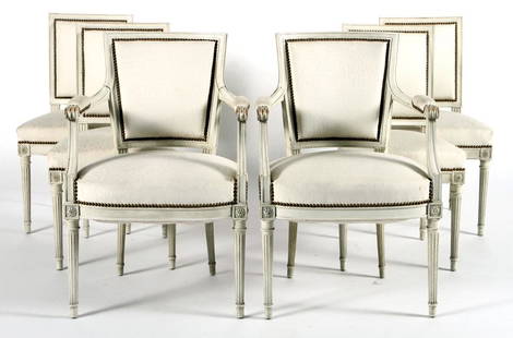 Set Of 6 French Castle Dining Chairs