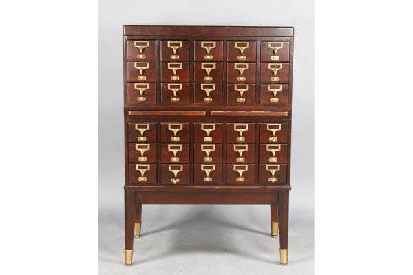 Stacking Index Card Library File Cabinet