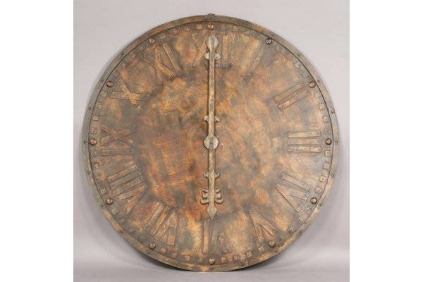 Large Iron Clock Face Riveted Numbers