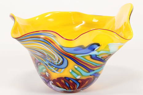 Rollin Karg Large Art Glass Bowl