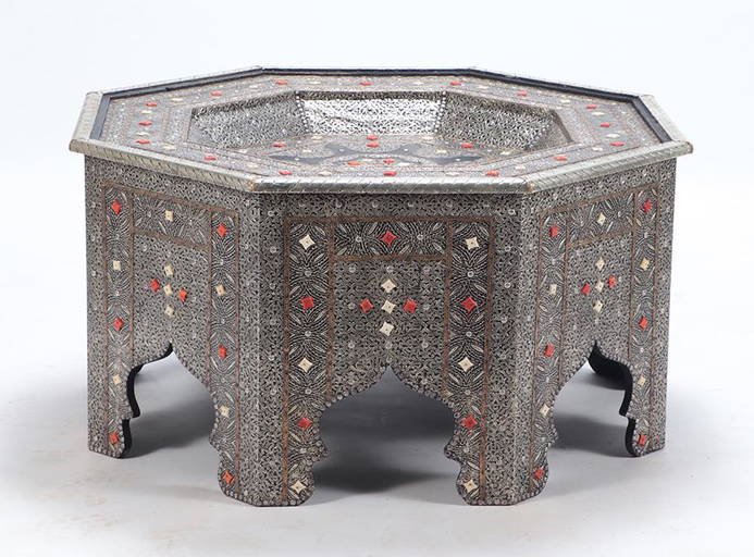 A METAL CLAD SYRIAN COFFEE TABLE WITH MOORISH (#1035) on Jan 17, 2023 ...