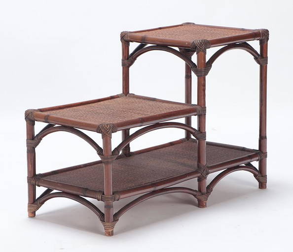 A French Rattan Step Table C 1970.