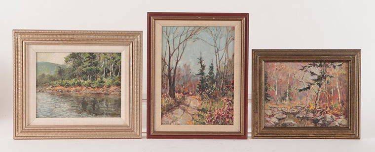 Richard Sigafoos (american, 1908 1985) Three Landscape Paintings, Oil ...