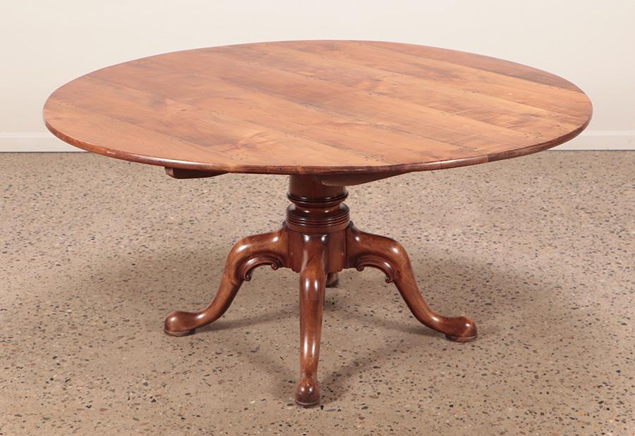 Custom Made 60" Round Cherry Pedestal Dining Table.