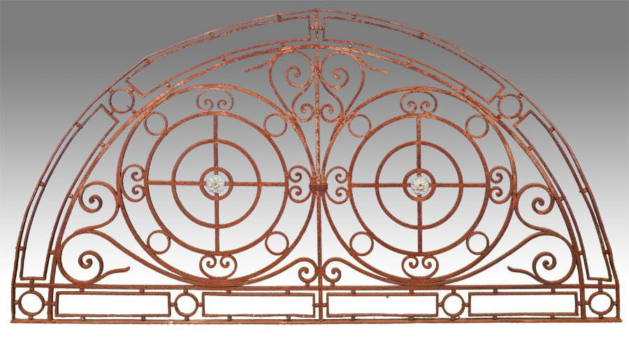 French Wrought Iron Arch Bronze Roundels