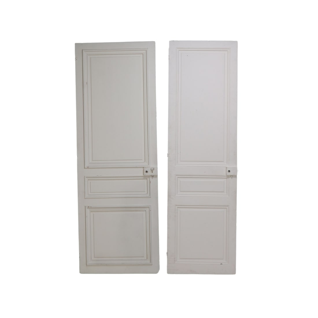 Eight Painted French Raised Panel Interior Doors With Locks C 1920. One ...