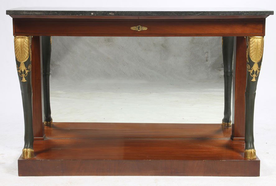Antique Marble Top Louis Philippe Console Table