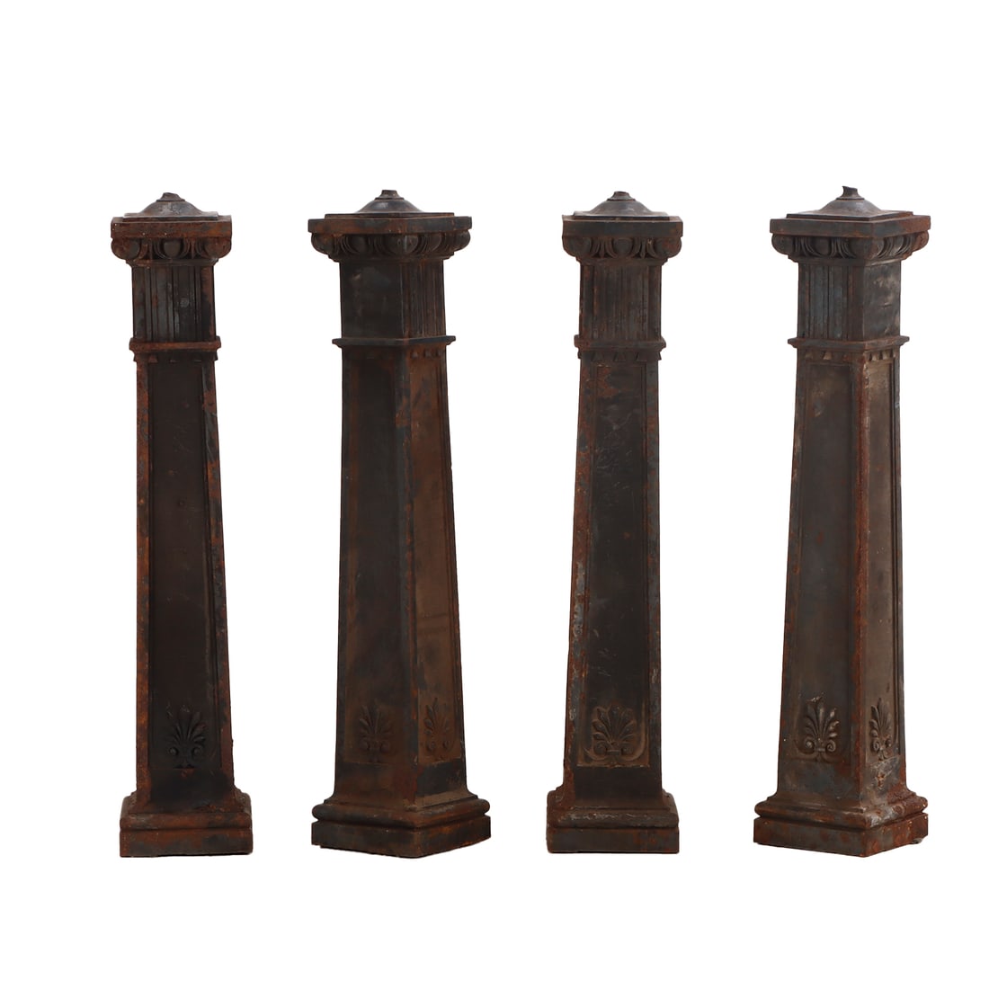 Four Nineteenth Century Cast Iron Fence Posts. Auction