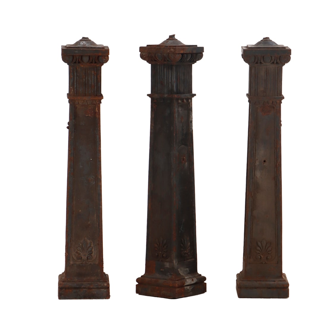 Three Nineteenth Century Cast Iron Fence Posts. Auction