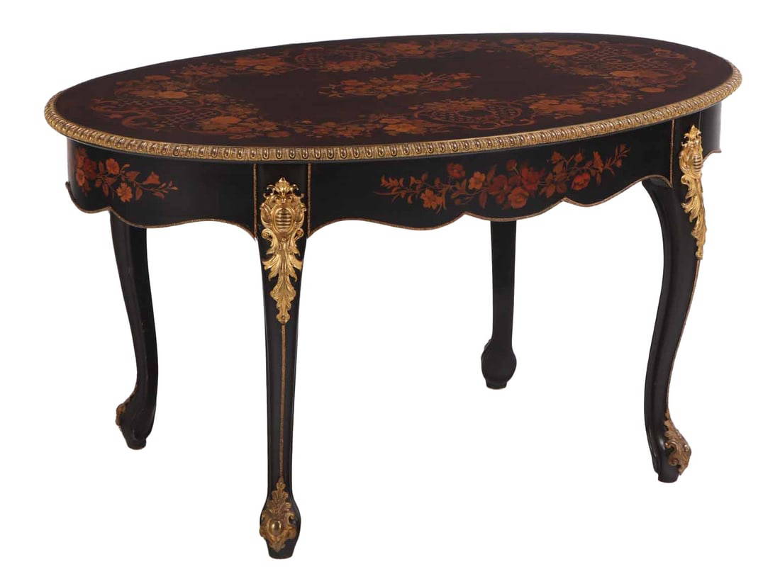 American Mahogany And Inlaid Center Table By Alexander Roux Having Gilt ...